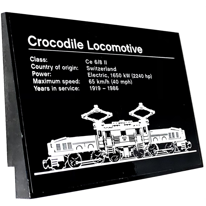 LEGO Black Slope 6 x 8 (10°) with Crocodile Locomotive Specs Sheet ...