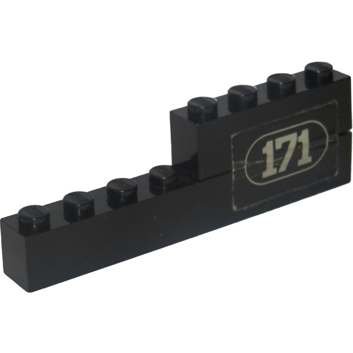 LEGO Black Stickered Assembly 8 x 1 x 2 with '171' Sticker (Left Side ...