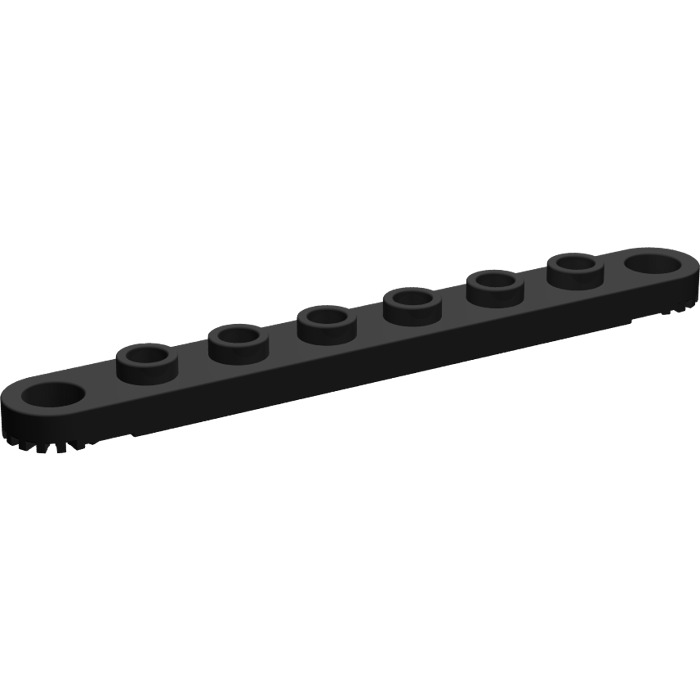 LEGO Black Technic Plate 1 x 8 with Holes (4442) | Brick Owl - LEGO ...