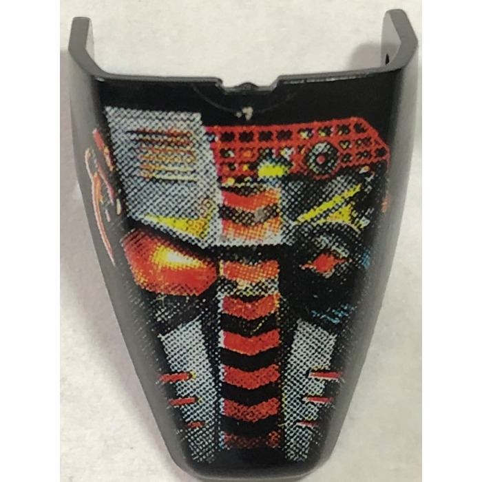LEGO Black Throwbot Visor with Torch, Fire Pattern (32169 / 83620 ...