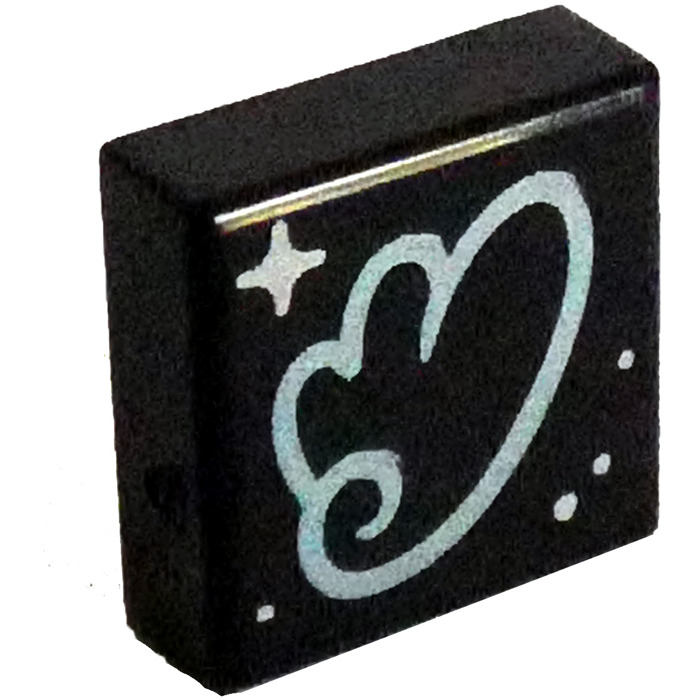 LEGO Black Tile 1 x 1 with Light Blue Decoration Line with Groove (3070 ...