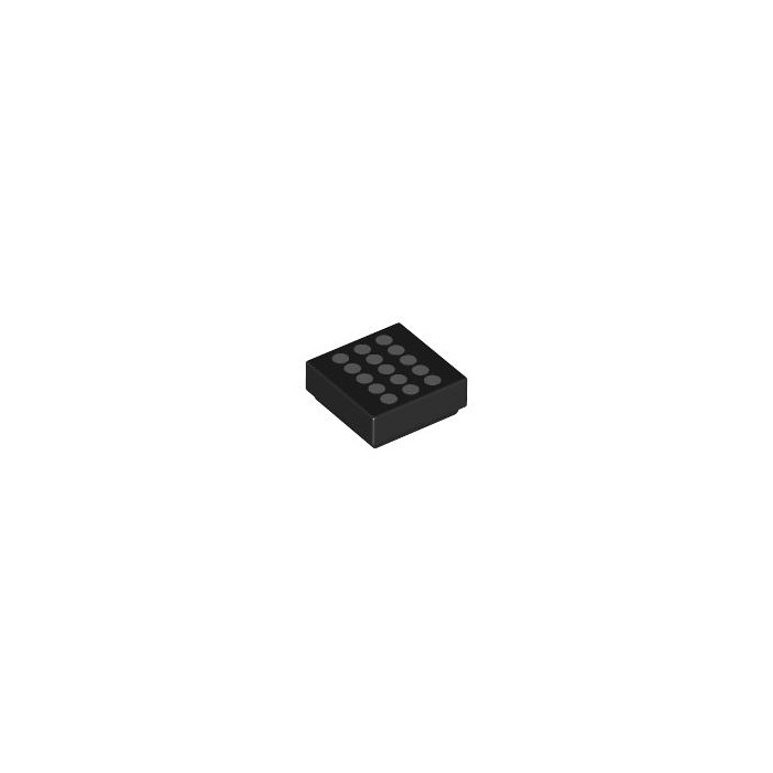 LEGO Black Tile 1 x 1 with Silver Dots with Groove (3070 / 112502 ...