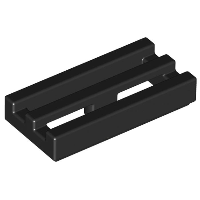 LEGO Black Tile 1 x 2 Grille (with Bottom Groove) (2412 / 30244 ...