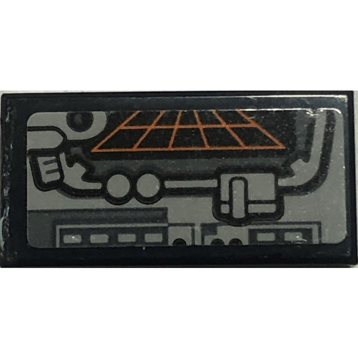 LEGO Tile 1 x 2 with Control Panel and Target Screen Sticker with ...