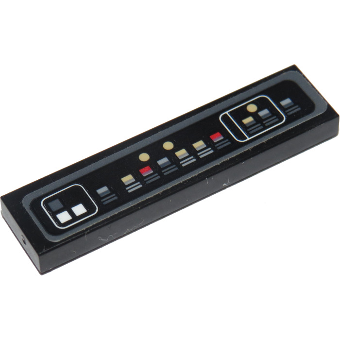 LEGO Black Tile 1 x 4 with 2nd Control Panel Sticker (2431) | Brick Owl ...