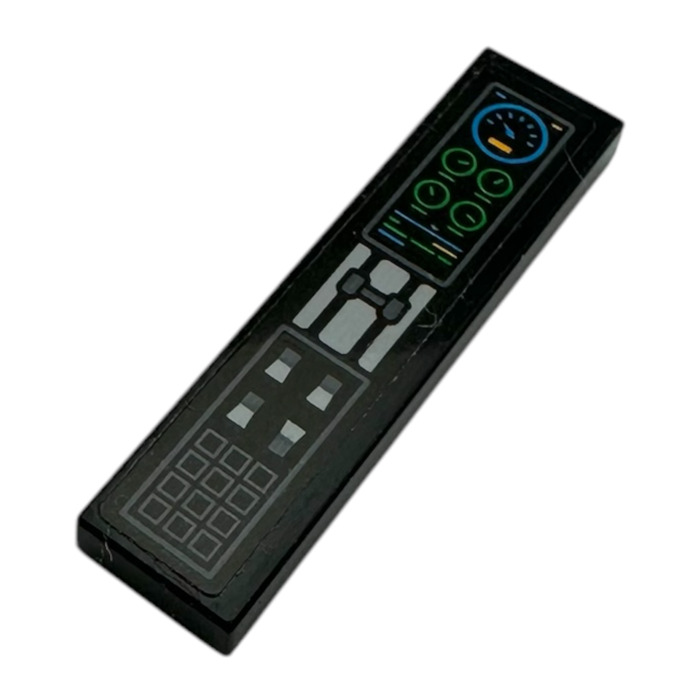 LEGO Black Tile 1 x 4 with control panel, displays and speedometer ...