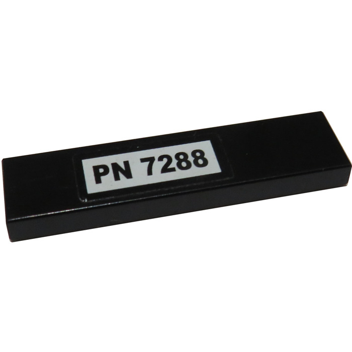 LEGO Black Tile 1 x 4 with 'PN 7288' Sticker (2431) | Brick Owl - LEGO ...