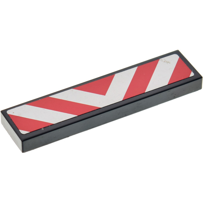 LEGO Tile 1 x 4 with Red/White Hazard Chevrons Sticker (2431) | Brick ...