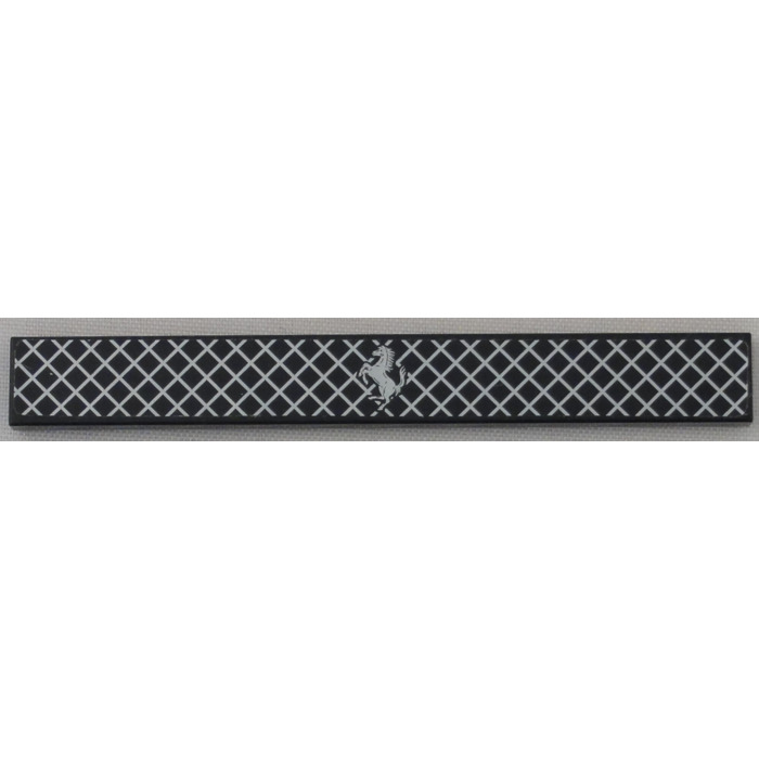 LEGO Black Tile 1 x 8 with Ferrari Logo on Grille Sticker (4162 ...