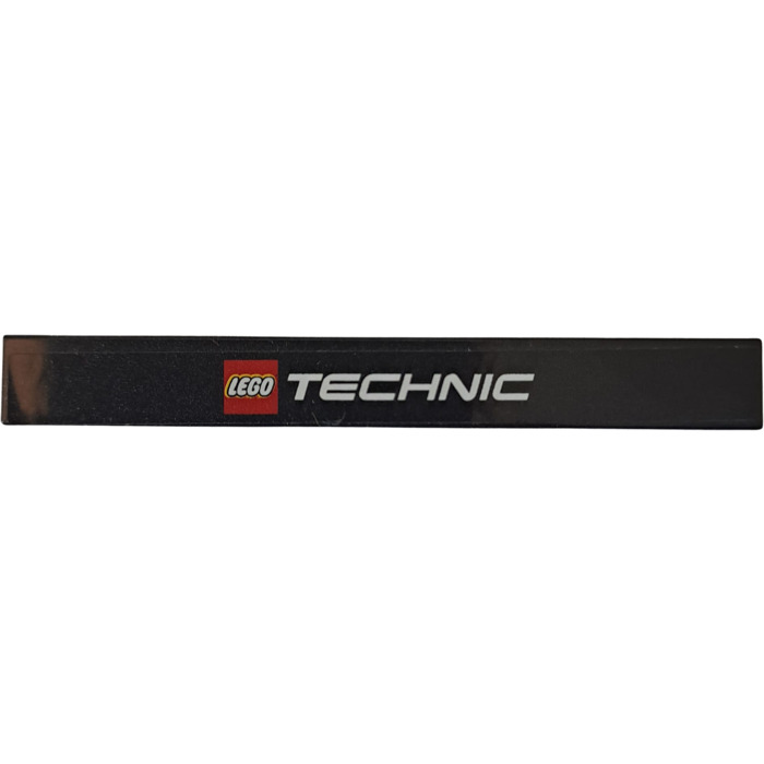 LEGO Black Tile 1 x 8 with Technic Logo Sticker (4162) | Brick Owl ...