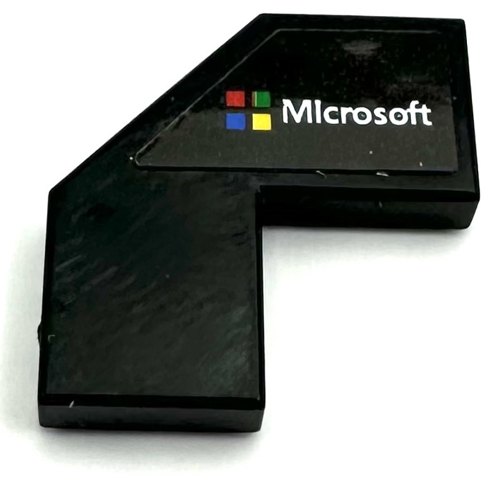 LEGO Tile 2 x 2 Corner with Cutouts with Microsoft (left) Sticker ...