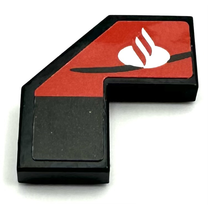 LEGO Tile 2 x 2 Corner with Cutouts with 'SANTANDER' logo and black ...