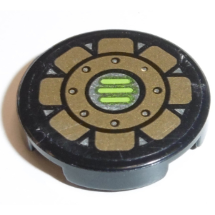 LEGO Tile 2 x 2 Round with Gold Fan, Lime Grille Sticker with "X ...