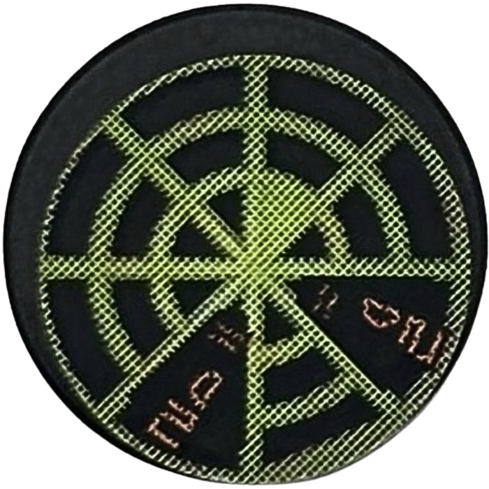 LEGO Black Tile 2 x 2 Round with Holographic Radar Sticker with "X ...