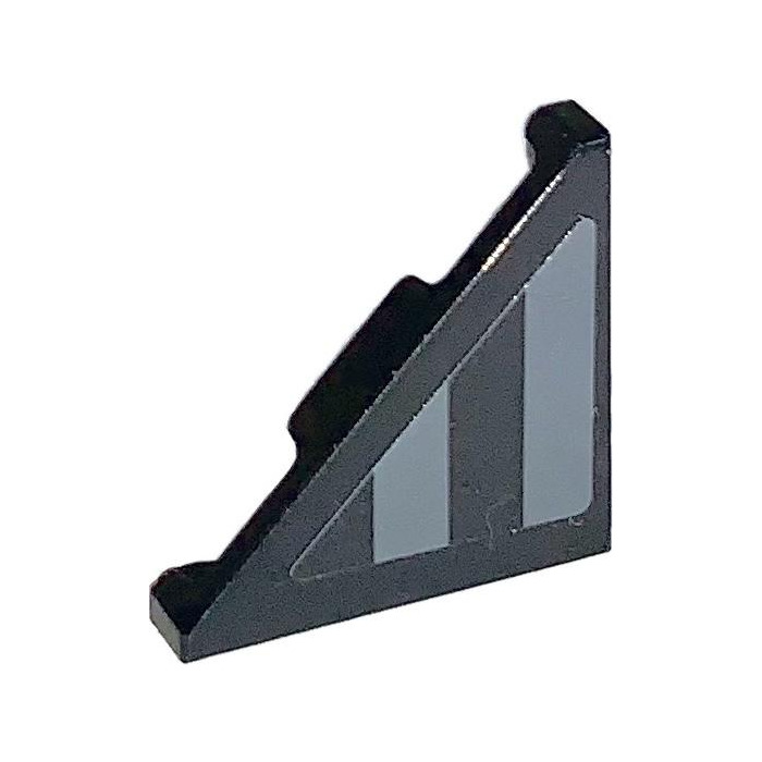 LEGO Black Tile 2 x 2 Triangular with Gray Stripes left Sticker (35787 ...