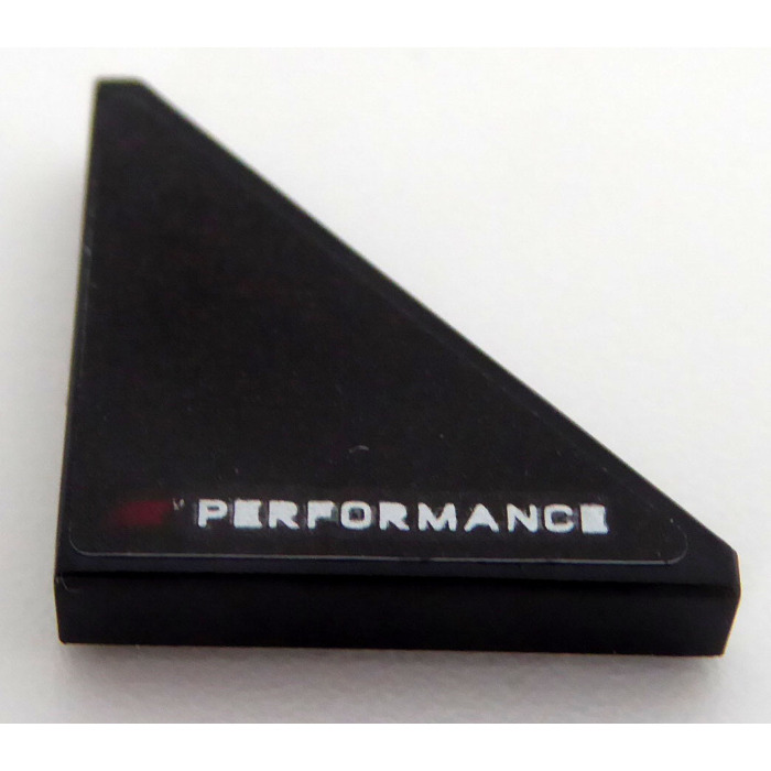 LEGO Black Tile 2 x 2 Triangular with White 'PERFORMANCE' - Left ...