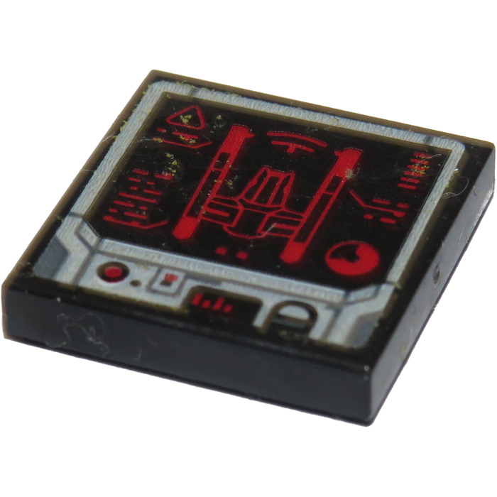 LEGO Black Tile 2 x 2 with Computer Screen Sticker with Groove (3068 ...