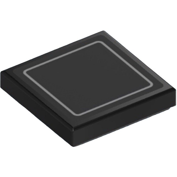 LEGO Tile 2 x 2 with Grey Border Sticker with Groove (3068) | Brick Owl ...