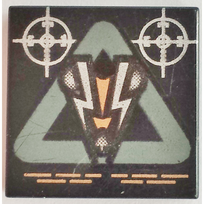 LEGO Black Tile 2 x 2 with Insectoids Logo with Groove (3068 / 83226 ...