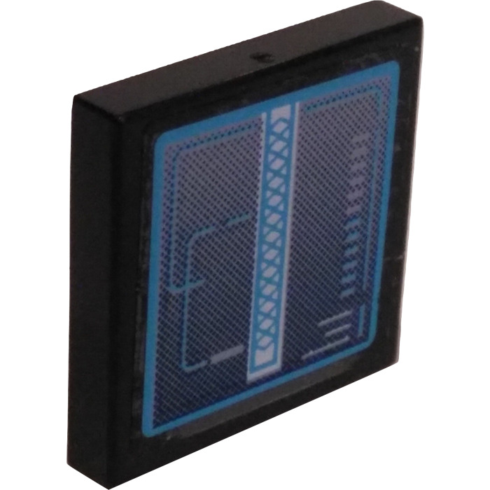 LEGO Tile 2 x 2 with Loki's Scepter Scan (Bottom) Sticker with Groove ...