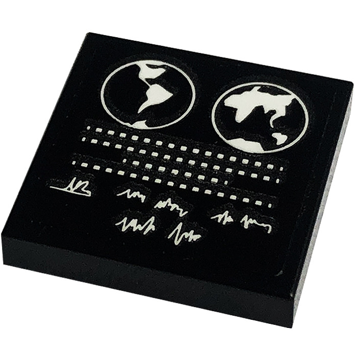 LEGO Tile 2 x 2 with Neil Armstrong Signature, Globe Sticker with ...