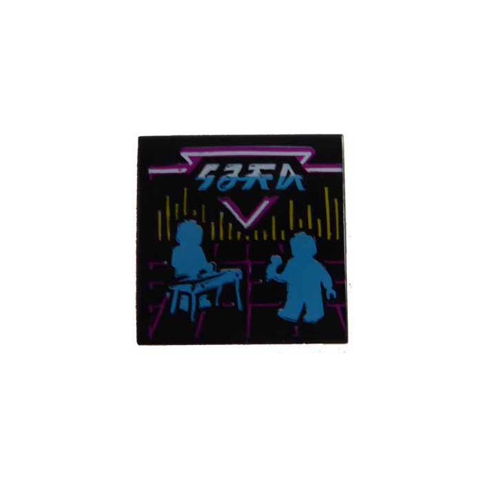 LEGO Black Tile 2 x 2 with Retro Future Filter with Groove (3068 / ...