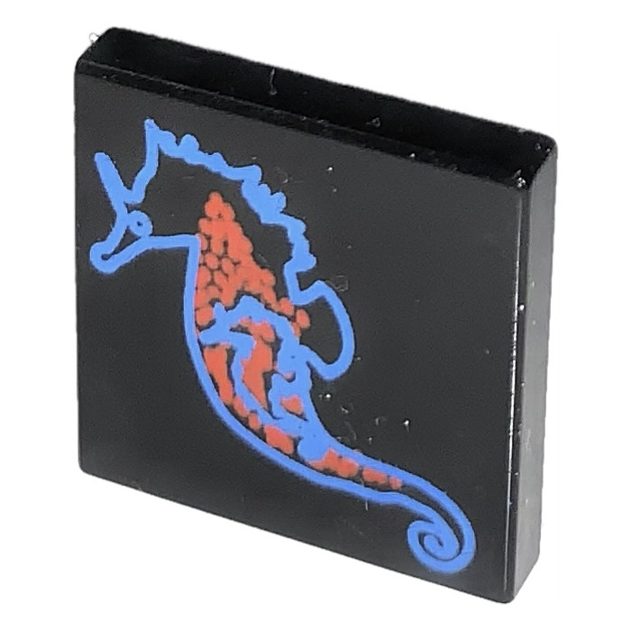 LEGO Black Tile 2 x 2 with Seahorse with Groove (3068 / 82717) | Brick ...