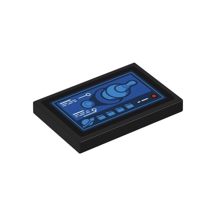 LEGO Black Tile 2 x 3 with Classic Space Logo, Rocket and Writing ...