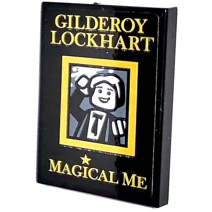 LEGO Black Tile 2 x 3 with GILDEROY LOCKHART MAGICAL ME Sticker (26603 ...