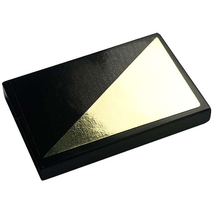 LEGO Black Tile 2 x 3 with Gold Triangle Sticker (26603) | Brick Owl ...