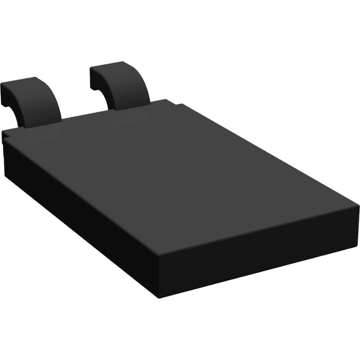 LEGO Black Tile 2 x 3 with Horizontal Clips ('U' Clips) (30350) | Brick ...
