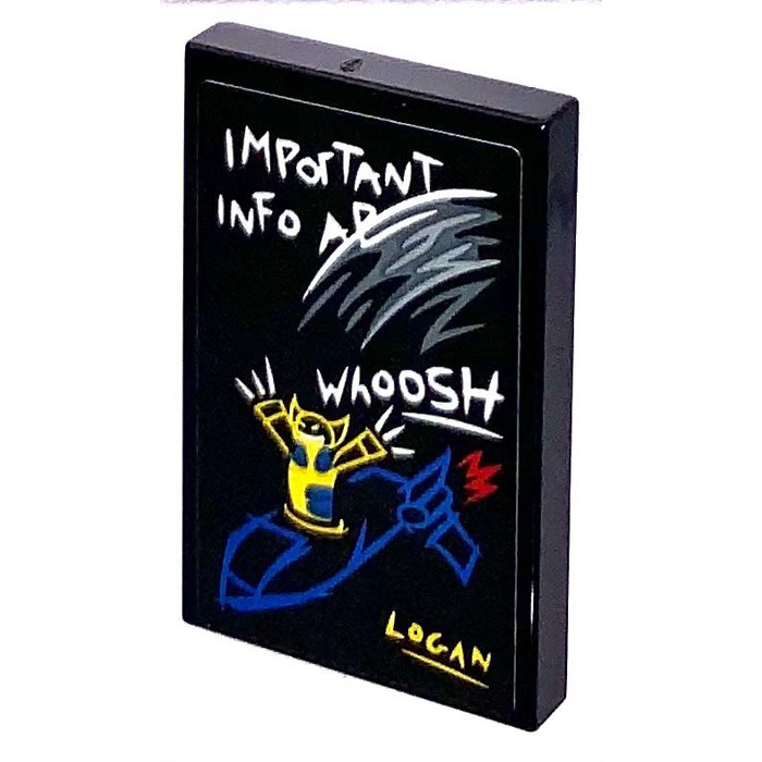 LEGO Tile 2 x 3 with Important Info Whoosh Logan Sticker (26603 ...
