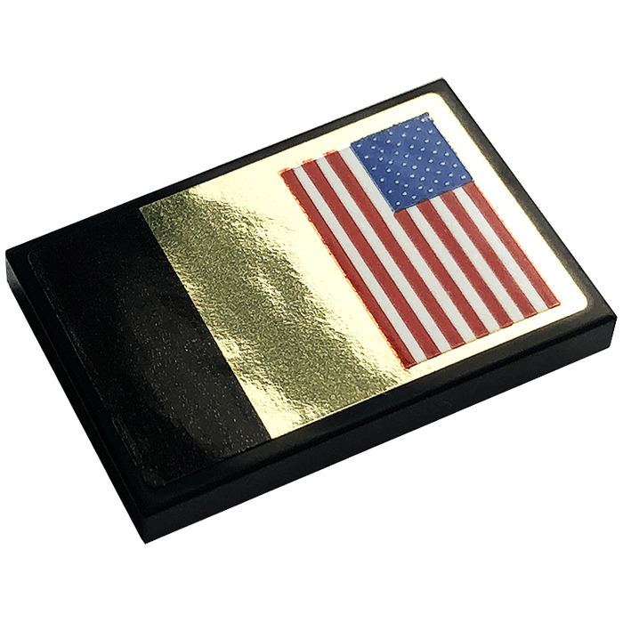 LEGO Black Tile 2 x 3 with USA Flag, Square Sticker (26603) | Brick Owl ...