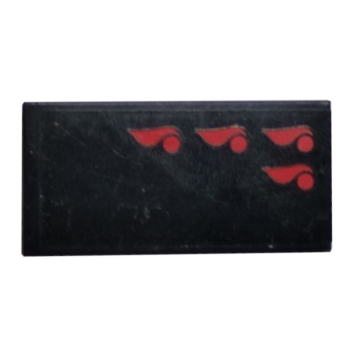 LEGO Black Tile 2 x 4 with 4 Red Balls (right) Sticker (87079) | Brick ...