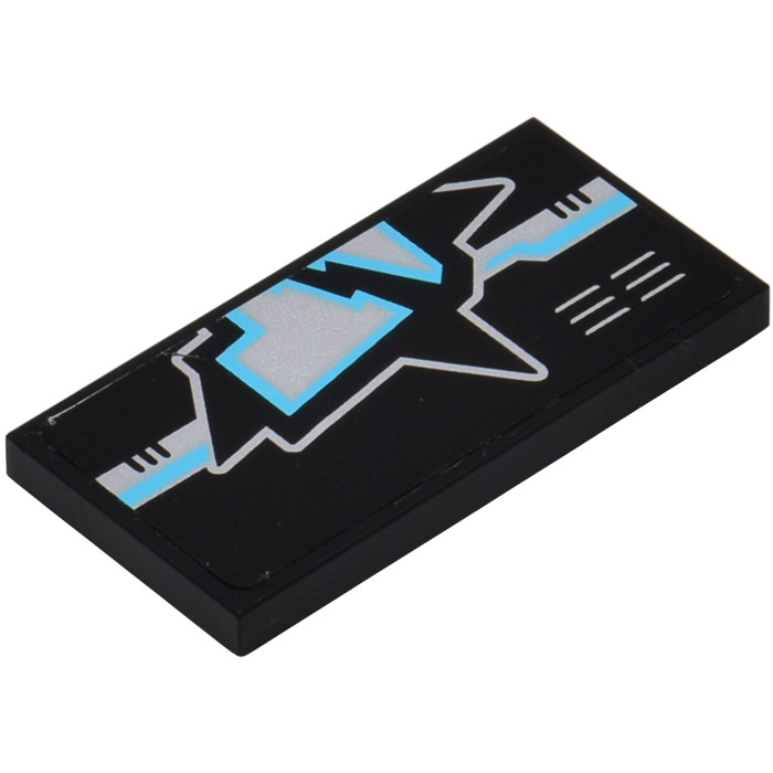 LEGO Black Tile 2 x 4 with Agents Logo (Right Half) Sticker (87079 ...