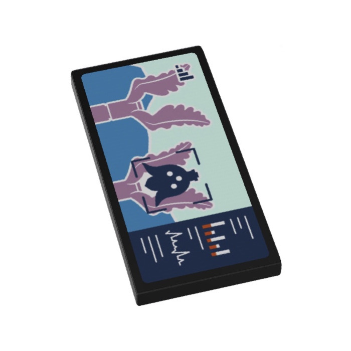 LEGO Tile 2 x 4 with Alien Monitor Screen Sticker (87079) | Brick Owl ...