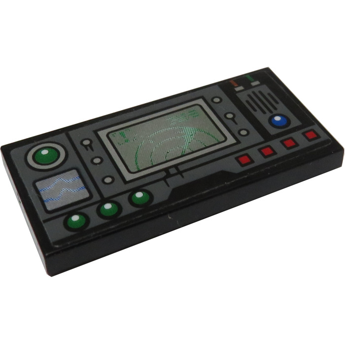 LEGO Black Tile 2 x 4 with Control Panel and Screen Pattern Sticker ...