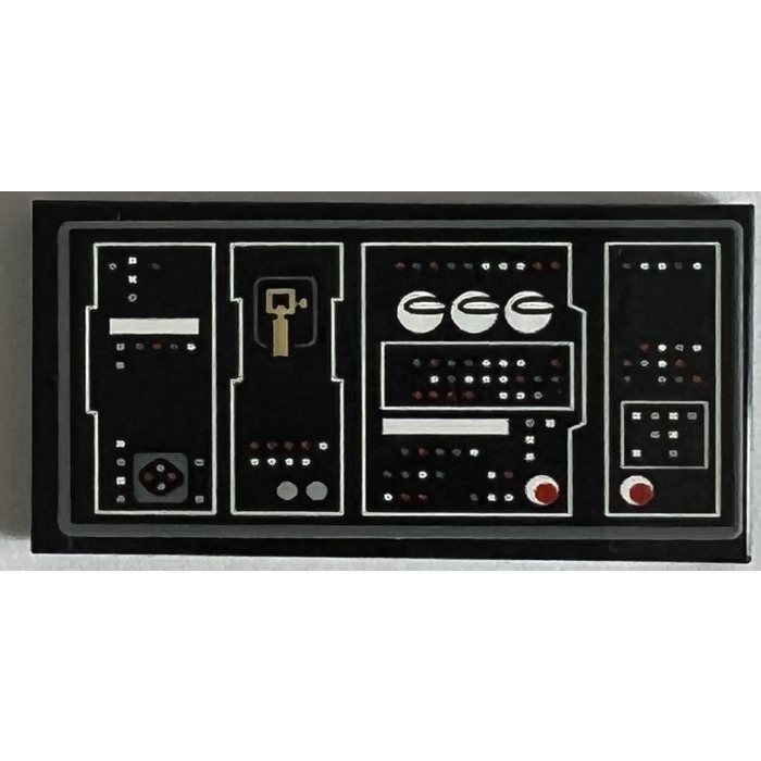 LEGO Black Tile 2 x 4 with control panel Sticker (87079) | Brick Owl ...