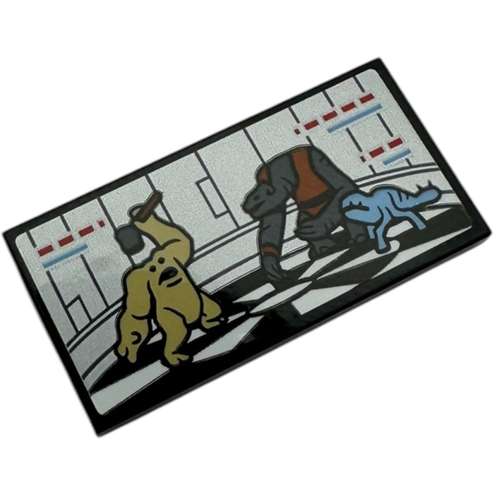 LEGO Tile 2 x 4 with Dejarik arena Sticker (87079) | Brick Owl - LEGO ...