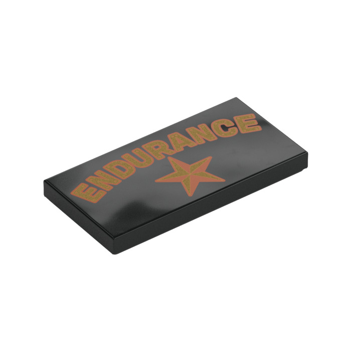 LEGO Black Tile 2 x 4 with ‘ENDURANCE’ and Star (87079 / 110029 ...