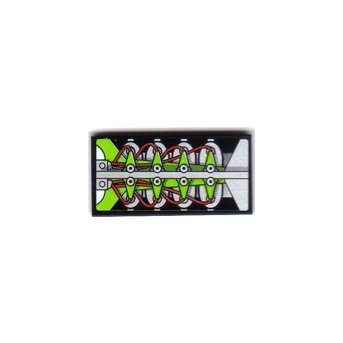 LEGO Black Tile 2 x 4 with Engine Detailing Sticker (87079) | Brick Owl ...