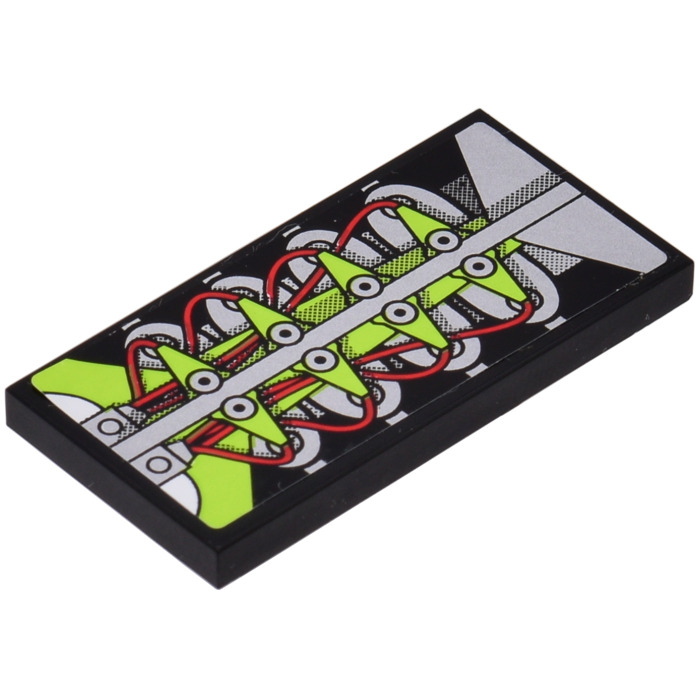 LEGO Black Tile 2 x 4 with Engine Detailing Sticker (87079) | Brick Owl ...