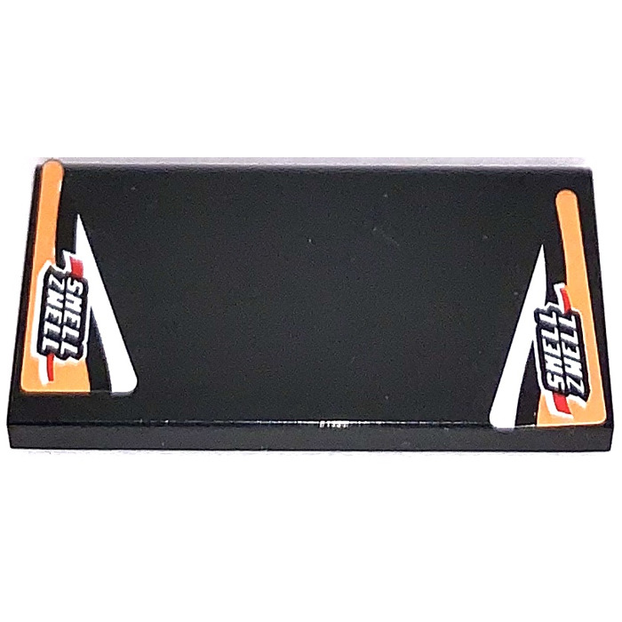 LEGO Black Tile 2 x 4 with 'SMELL ZWELL' Sticker (87079) | Brick Owl ...
