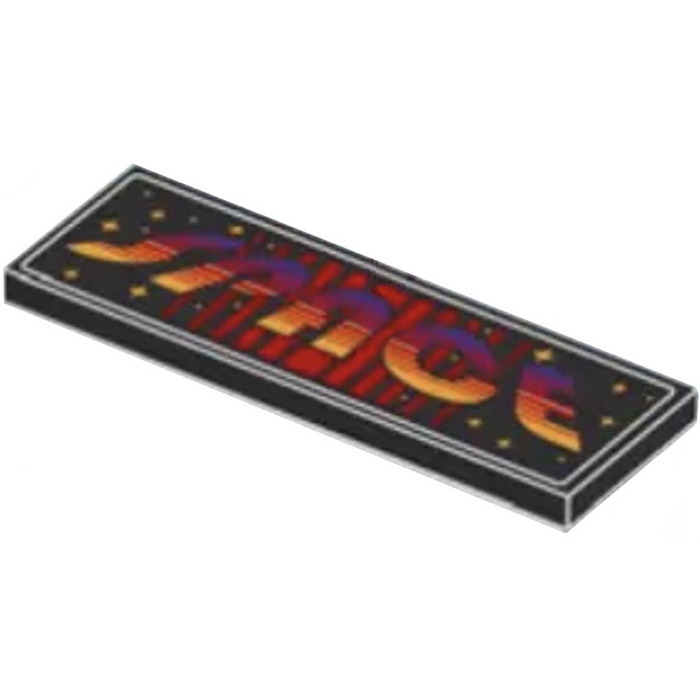 LEGO Black Tile 2 x 6 with Arcade-style ‘SPACE’ Sticker (69729) | Brick ...