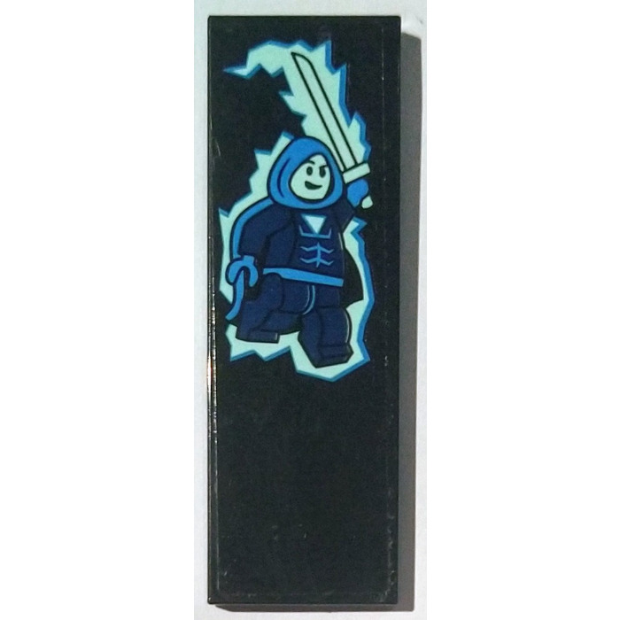 LEGO Tile 2 x 6 with Dark Blue and Dark Azure Video Game Minifigure ...