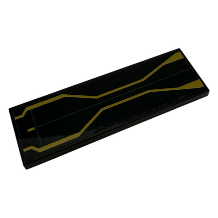 LEGO Tile 2 x 6 with Gold Bent Stripes Sticker (69729) | Brick Owl ...