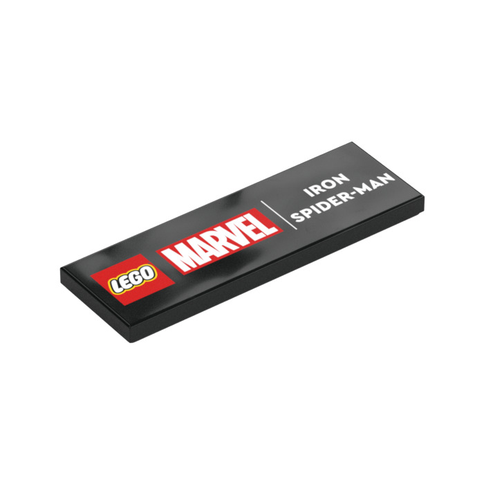 LEGO Tile 2 x 6 with 'LEGO MARVEL' and 'IRON SPIDER-MAN' (69729 ...