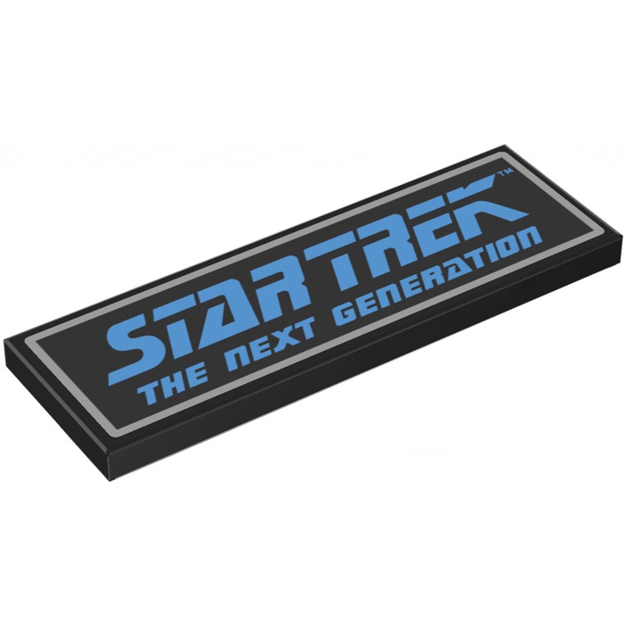LEGO Black Tile 2 x 6 with ‘STAR TREK THE NEXT GENERATION’ Sticker ...