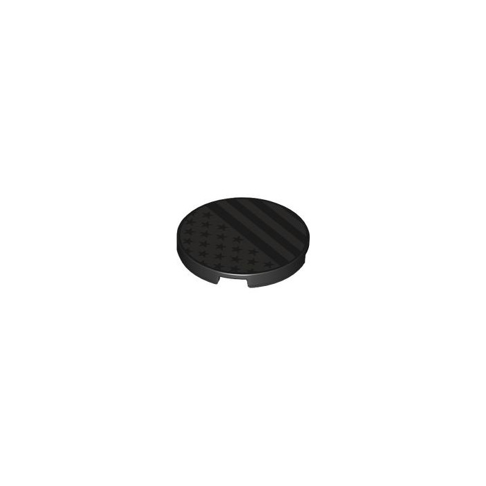 LEGO Black Tile 3 x 3 Round with Stars and Stripes (67095 / 110084 ...