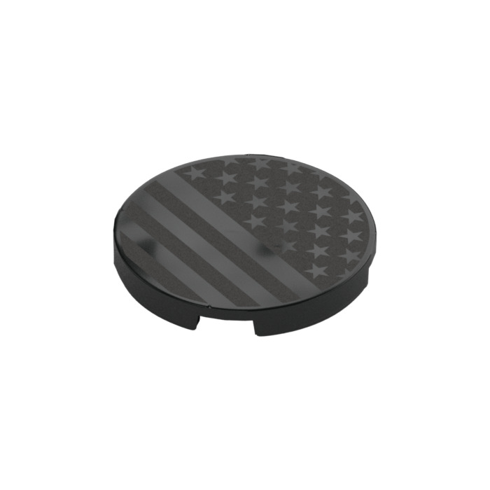 LEGO Black Tile 3 x 3 Round with Stars and Stripes (67095 / 110084 ...
